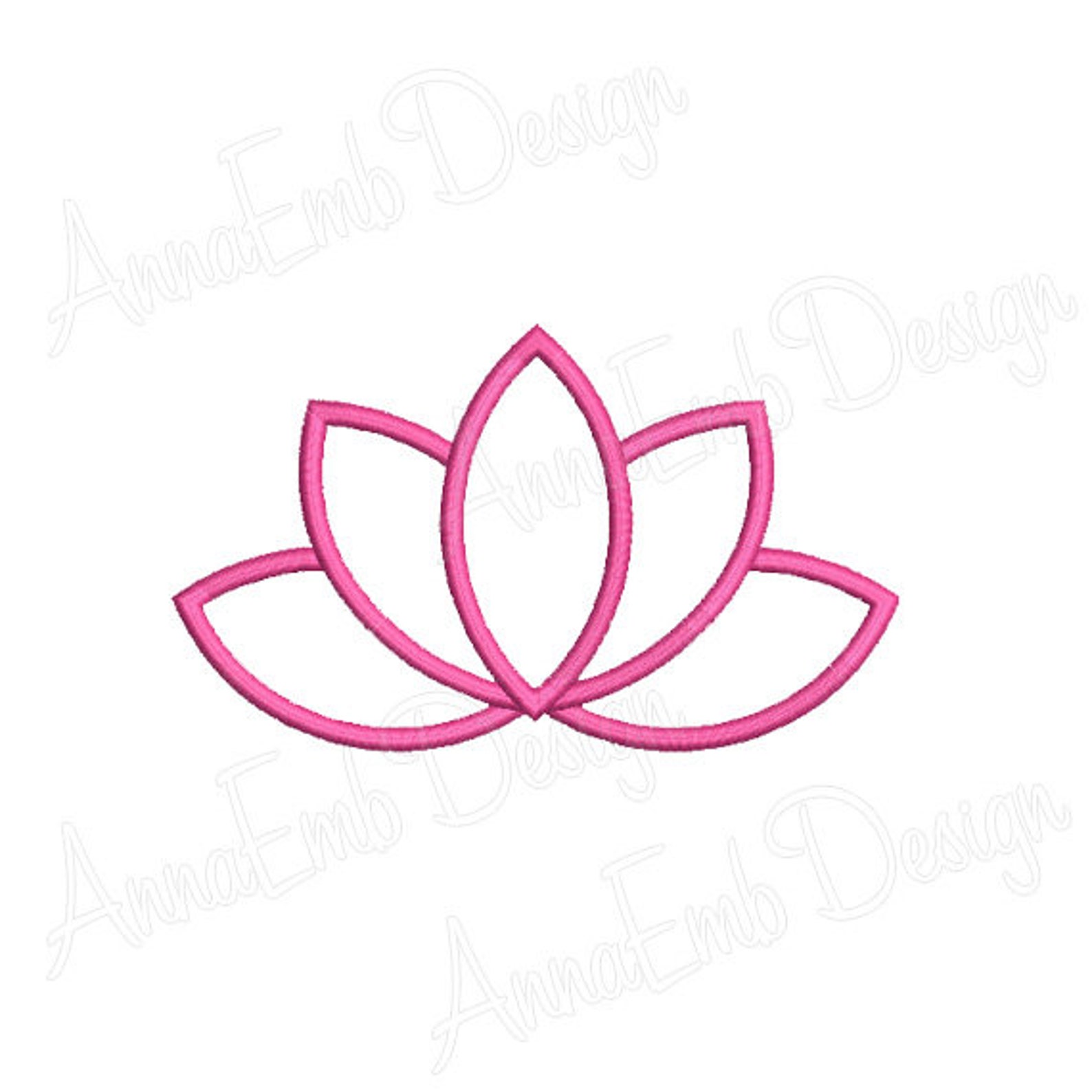 Lotus Flower Applique Embroidery Design. Machine Embroidery - Etsy
