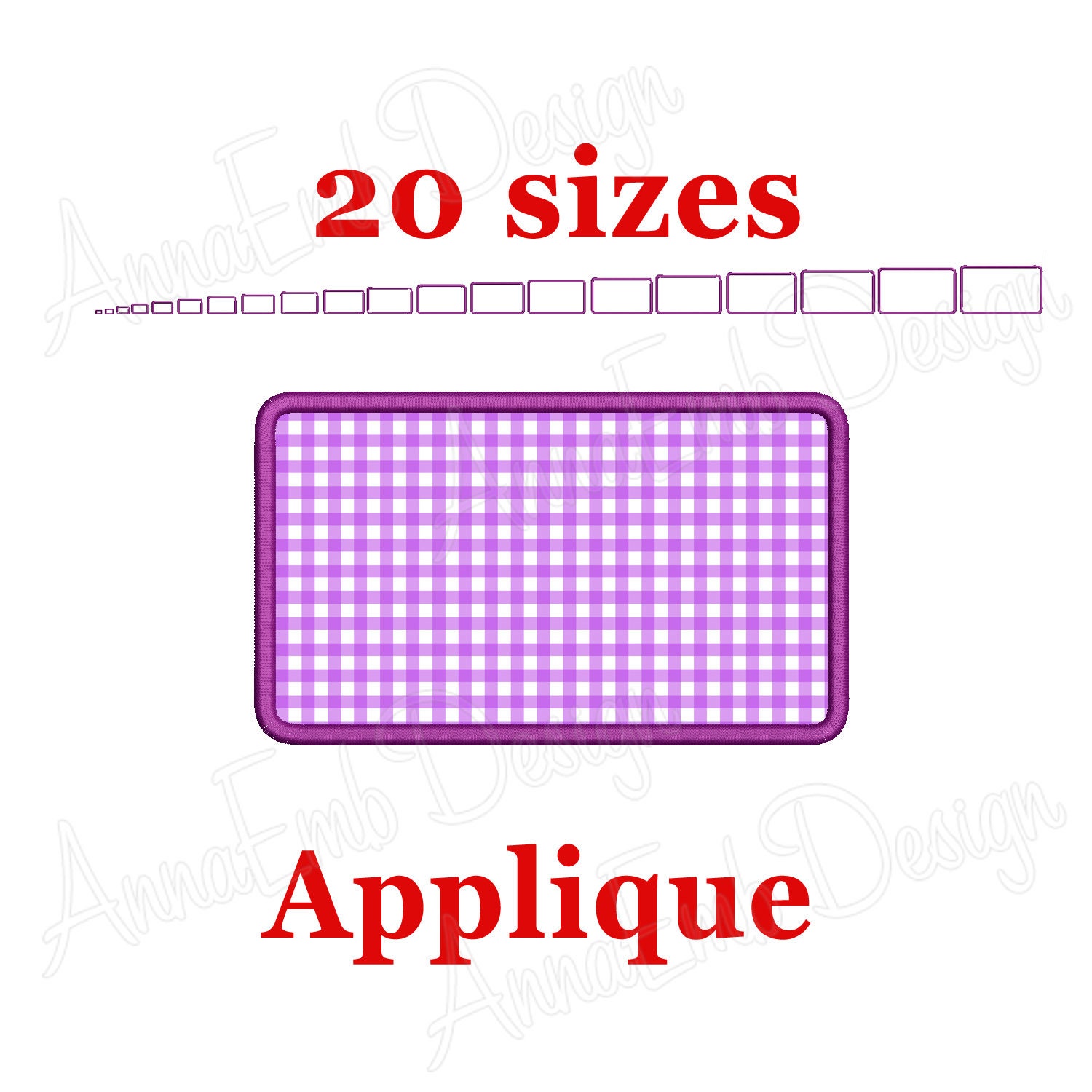 Rectangle Applique Embroidery Design. Rectangle Monogram Applique ...