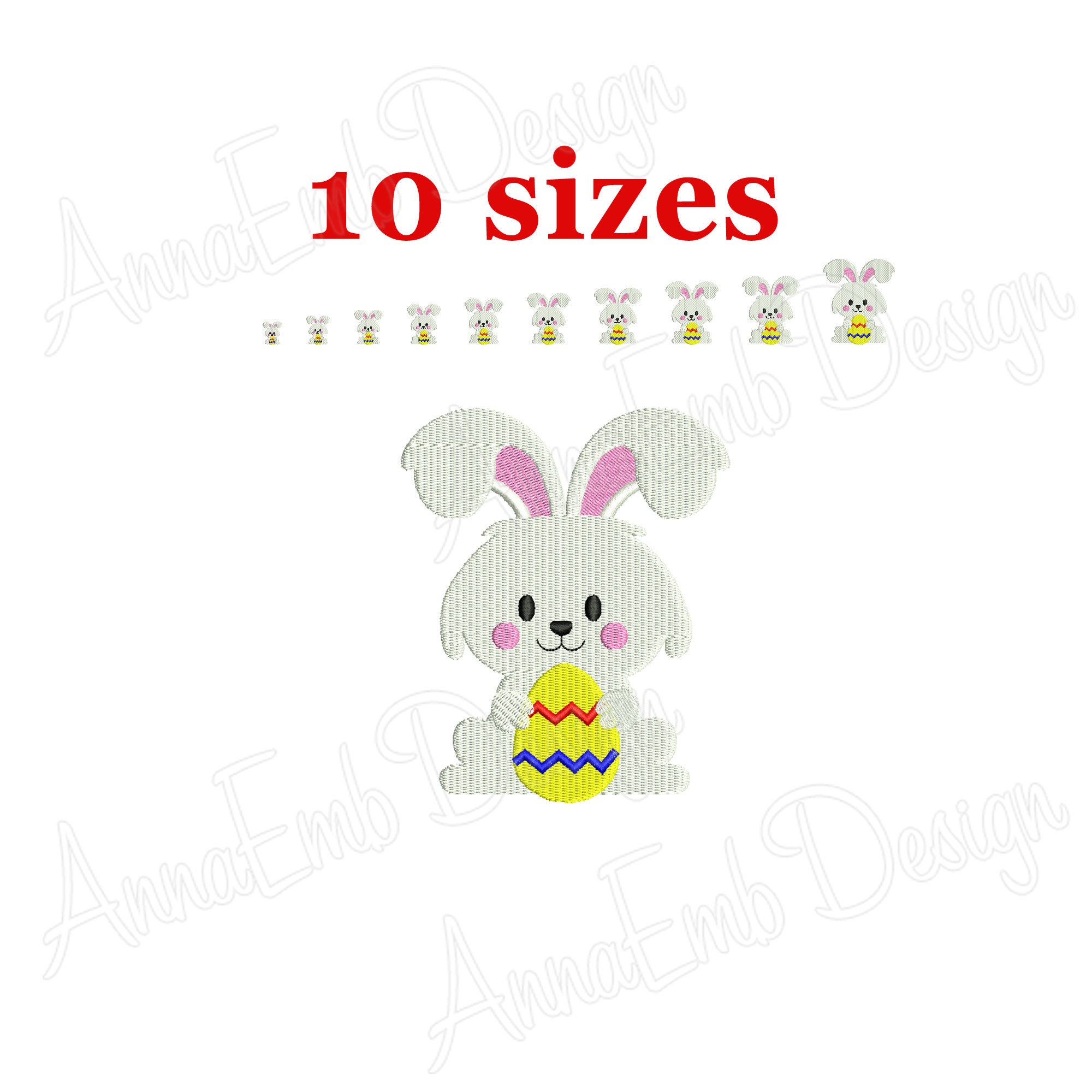 Bunny Embroidery Design. Bunny With Egg Easter Design. Easter - Etsy