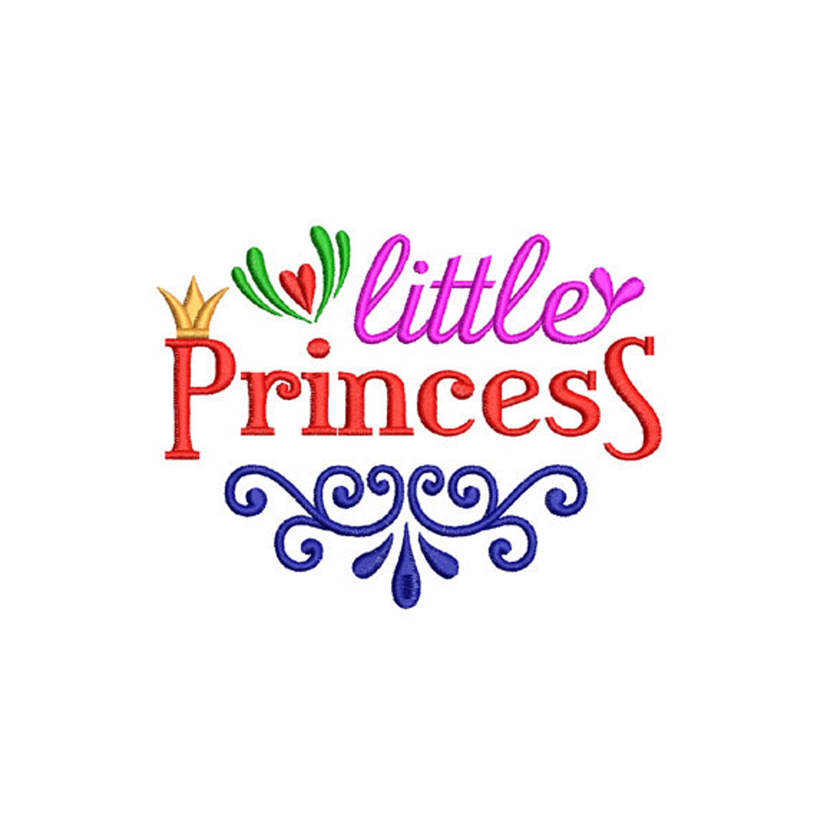 Little Princess Machine Embroidery Design. Crown Embroidery. - Etsy