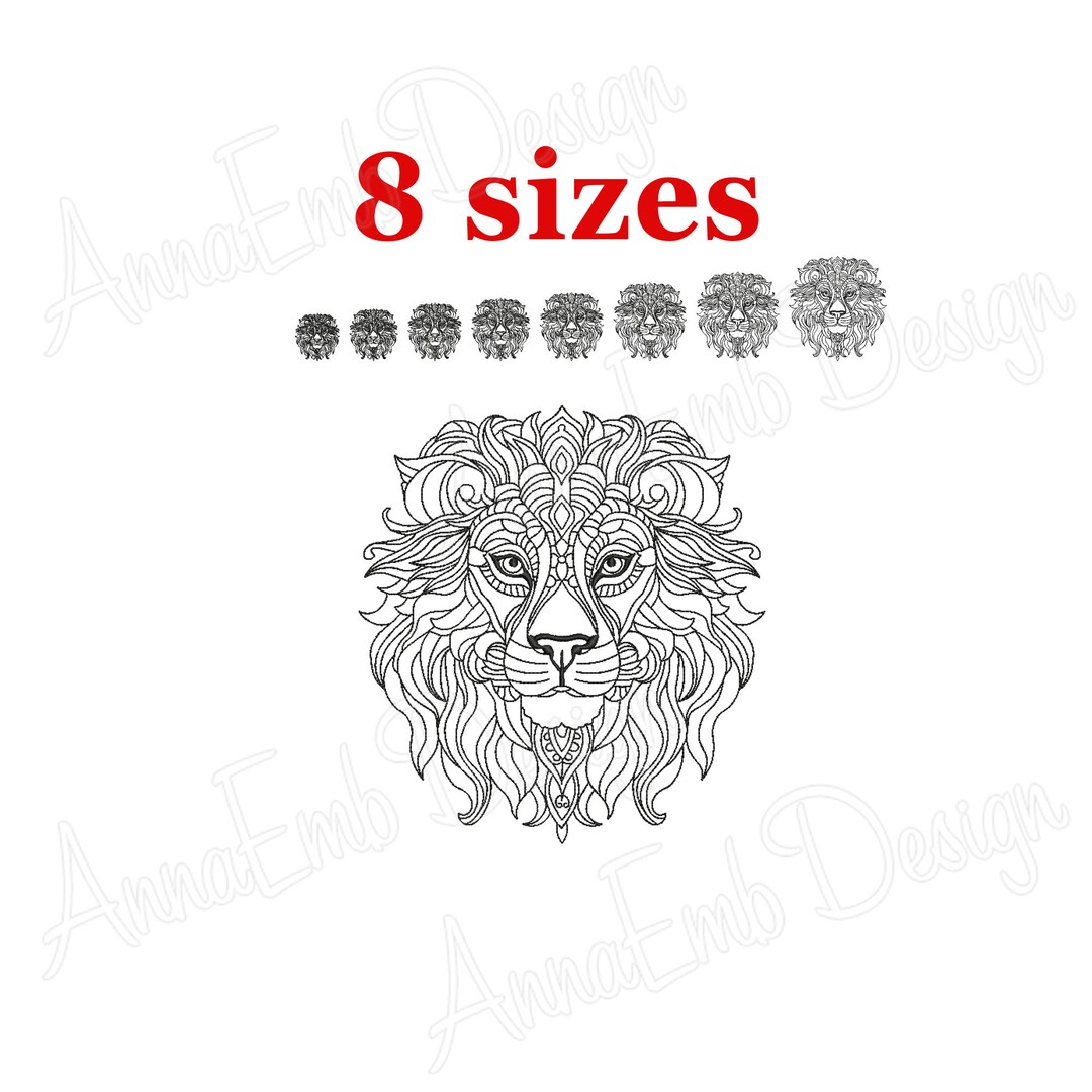 Lion Embroidery Design. Lion Mini. Lion Design. Farm Embroidery ...