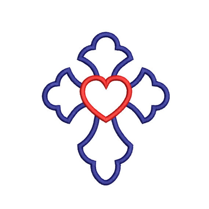 Cross Applique Embroidery Design. Cross Embroidery Design. - Etsy