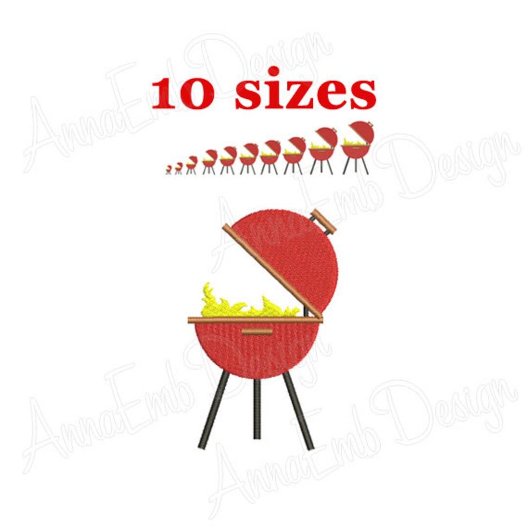Barbecue Embroidery Design. Barbecue Silhouette Embroidery. Barbecue ...