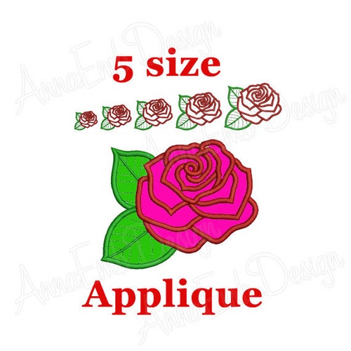 Rose Applique Embroidery Design. Flower Applique Design. - Etsy