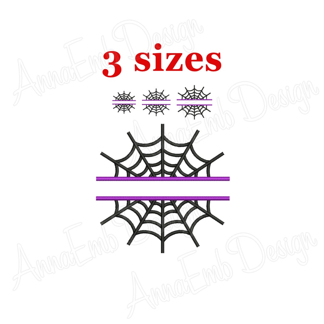 Split Spider Web Embroidery Design. Spider Web Embroidery. Monogram ...