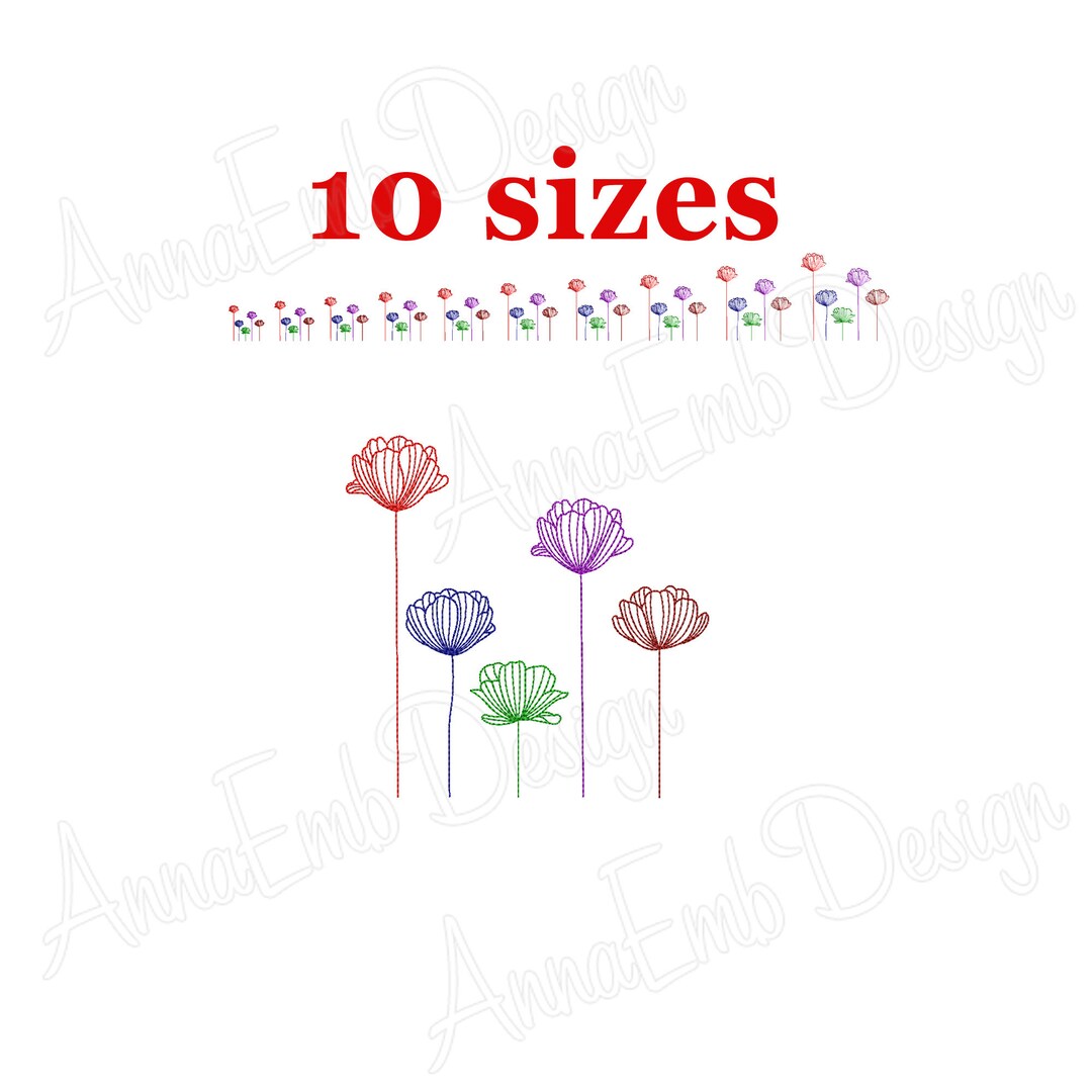 Flower Embroidery Design. Flower Mini. Machine Embroidery - Etsy