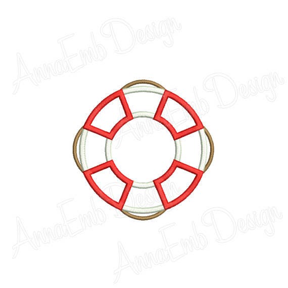 Lifesaver Applique Embroidery Design. Lifesaver Mini. Nautical | Etsy