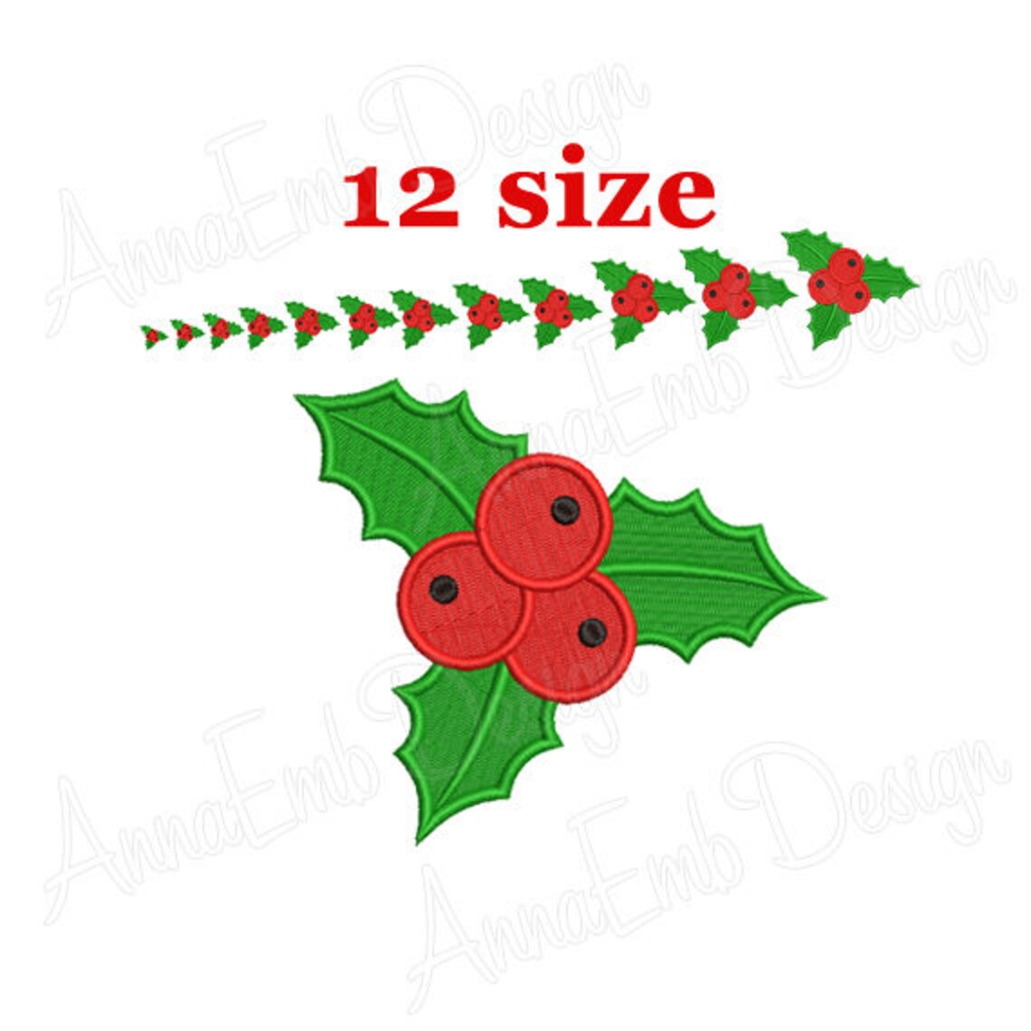 Holly Berry Christmas Embroidery Design. Holly Berry | Etsy