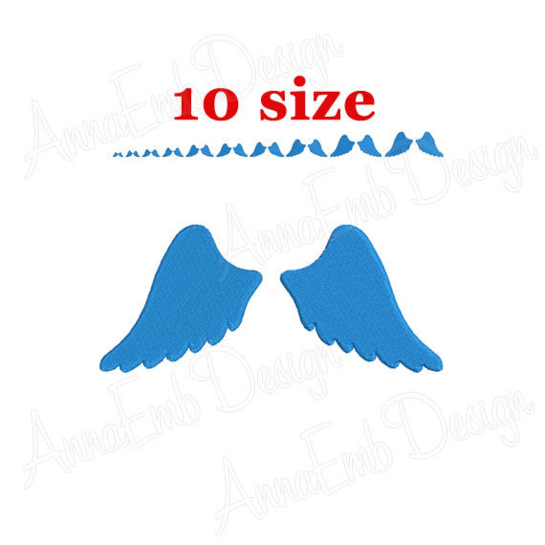 Wings Embroidery Design. Wings Silhouette. Mini Wings. Machine ...
