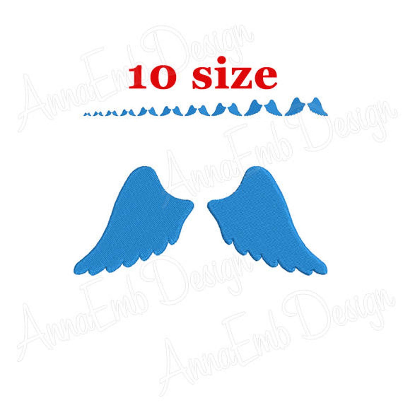 Wings Embroidery Design. Wings Silhouette. Mini Wings. Machine | Etsy
