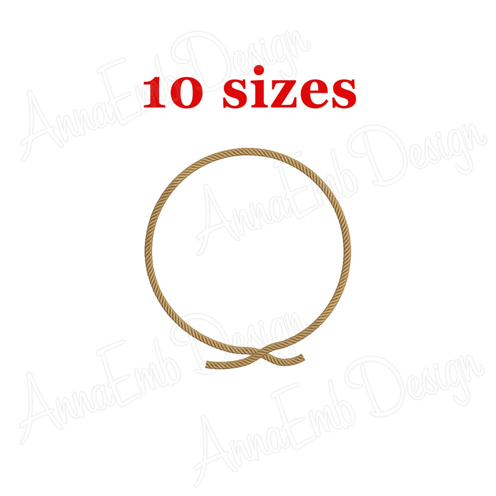 Rope Monogram Frame Embroidery Design. Rope Font Frame. Rope Embroidery ...