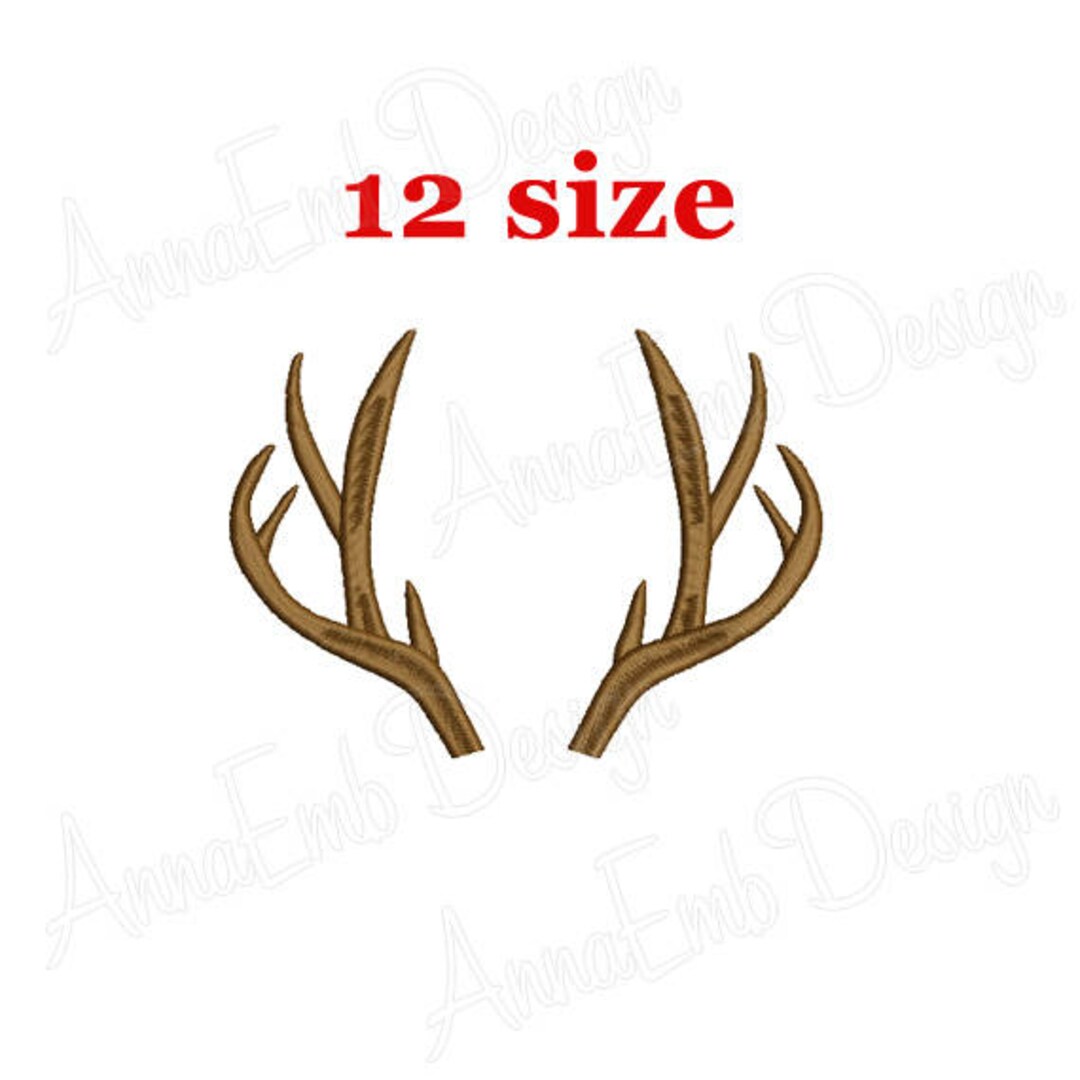 Antlers Embroidery Design. Deer Antler Embroidery Design. Mini Antlers ...
