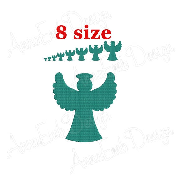 Angel Embroidery Design. Mini Angel. Angel Silhouette. | Etsy