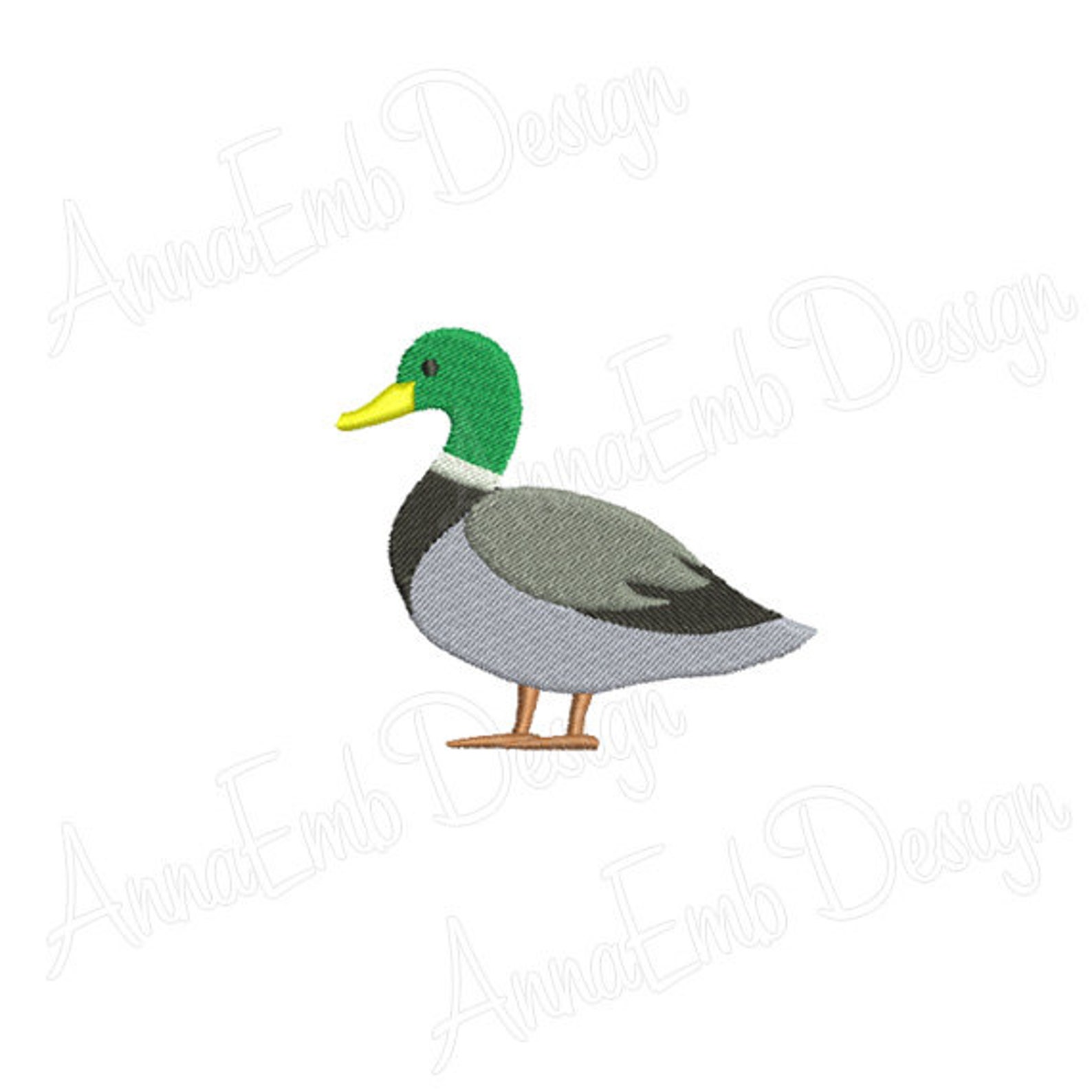 Mallard Duck Embroidery Design. Duck Silhouette. Duck Mini Embroidery ...