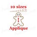 Gingerbread Man Applique Embroidery Design. Mini Gingerbread Man ...