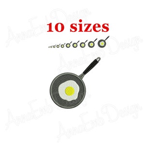 Scrambled Egg Embroidery Design. Fried Egg Embroidery Design. Kitchen ...
