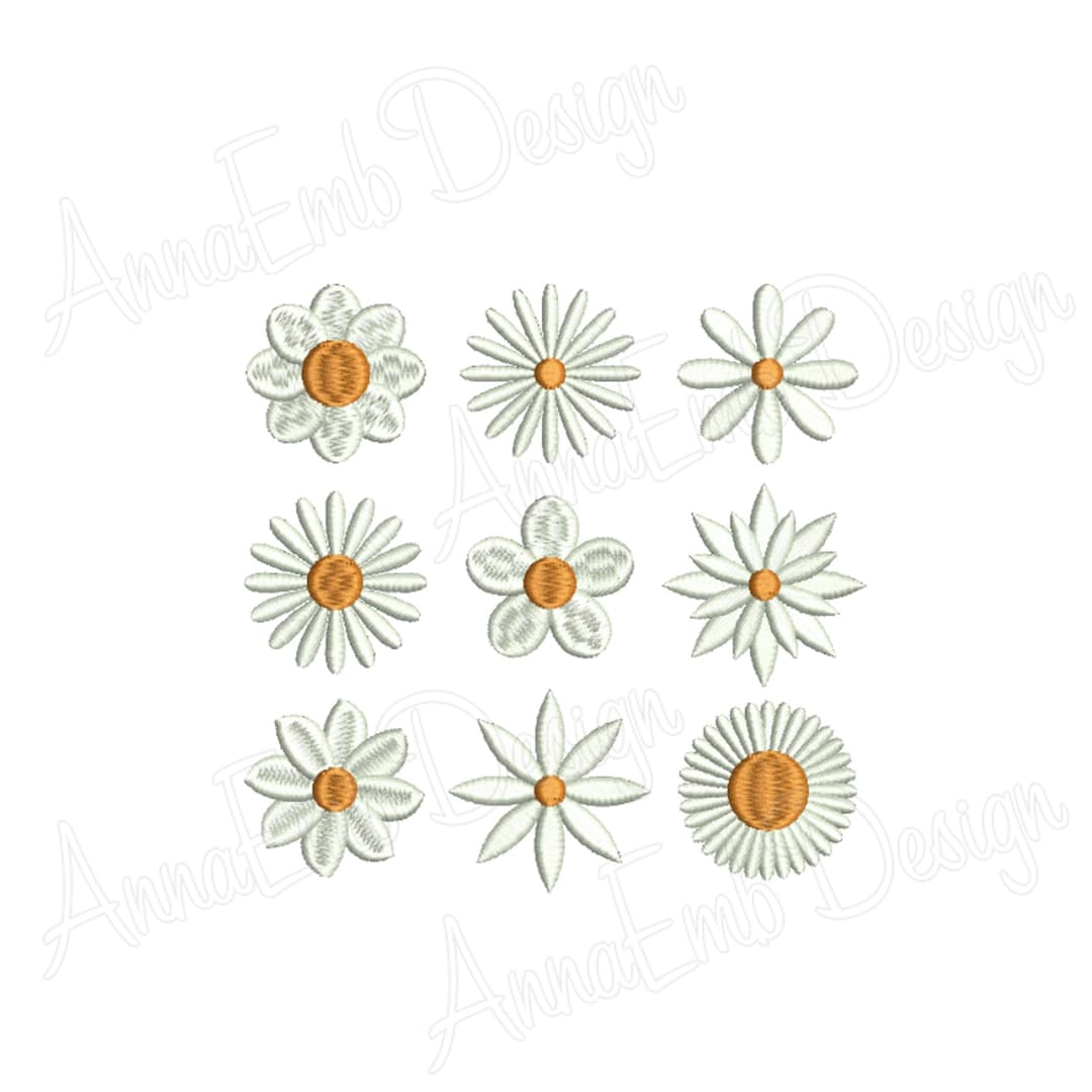 Daisy Flower Mini Embroidery Design (instant Download) - Etsy