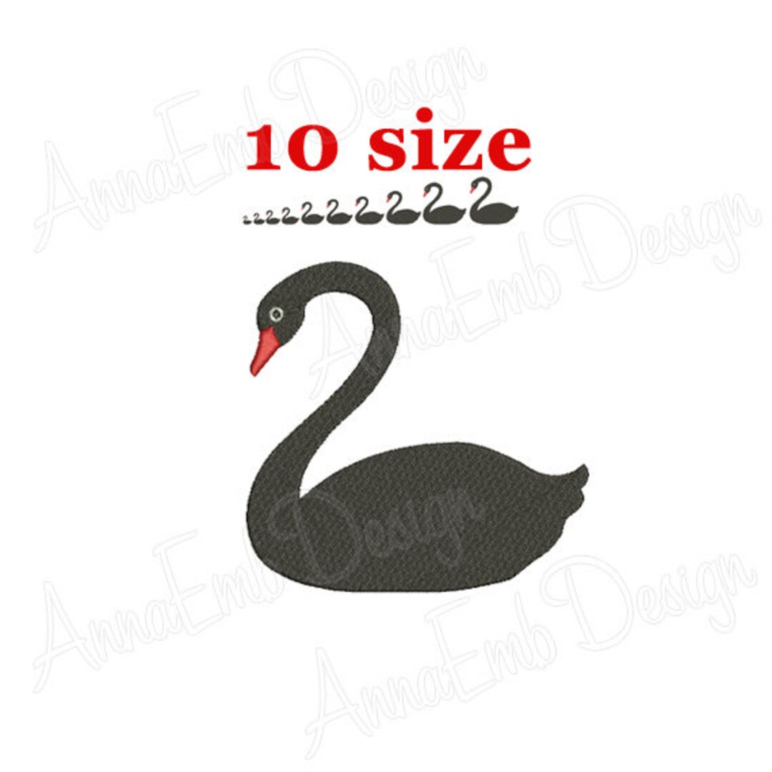 Swan Embroidery Design. Swan Silhouette. Swan Mini Design. Animal ...