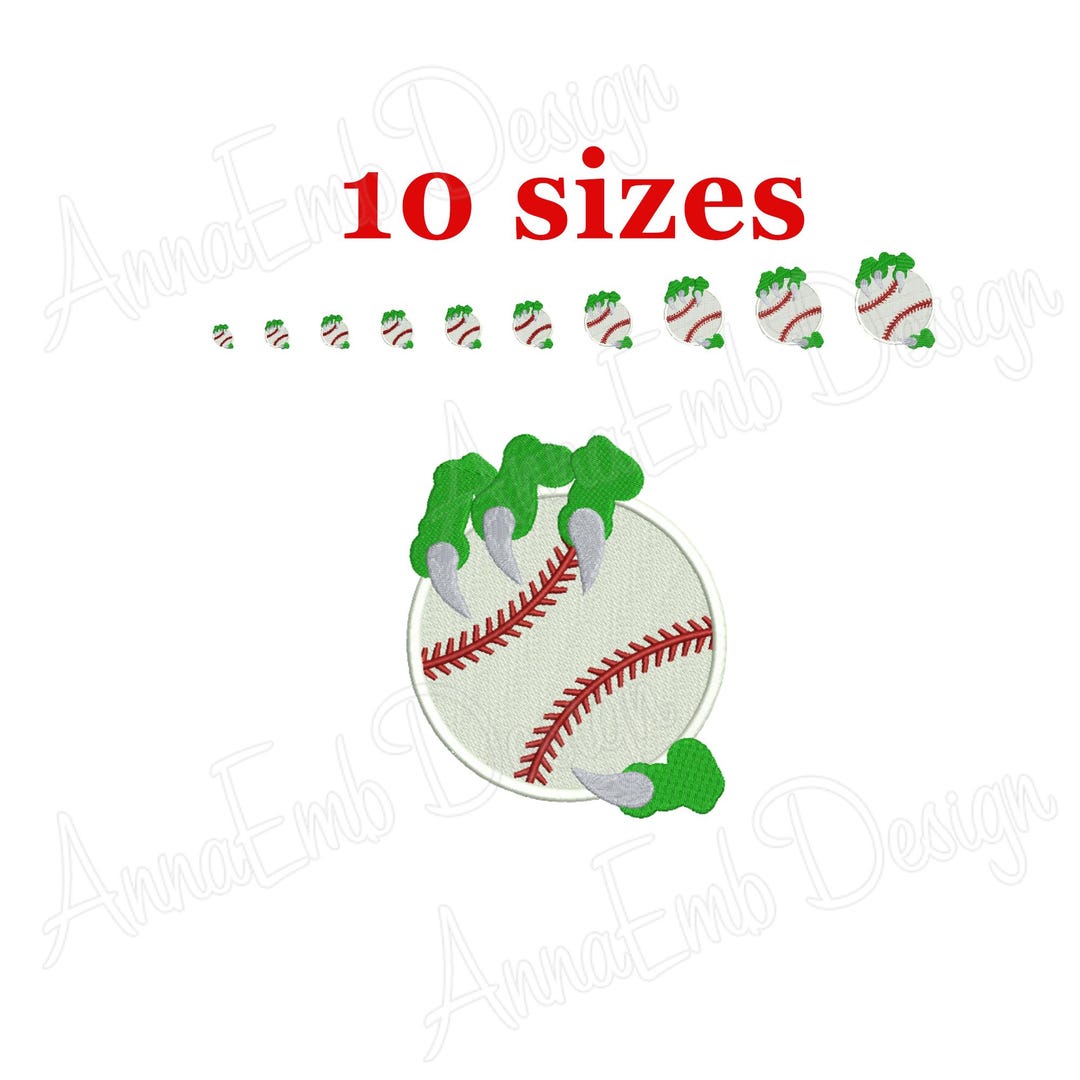 Baseball Claws Embroidery Design. Mini Baseball. Softball Design ...