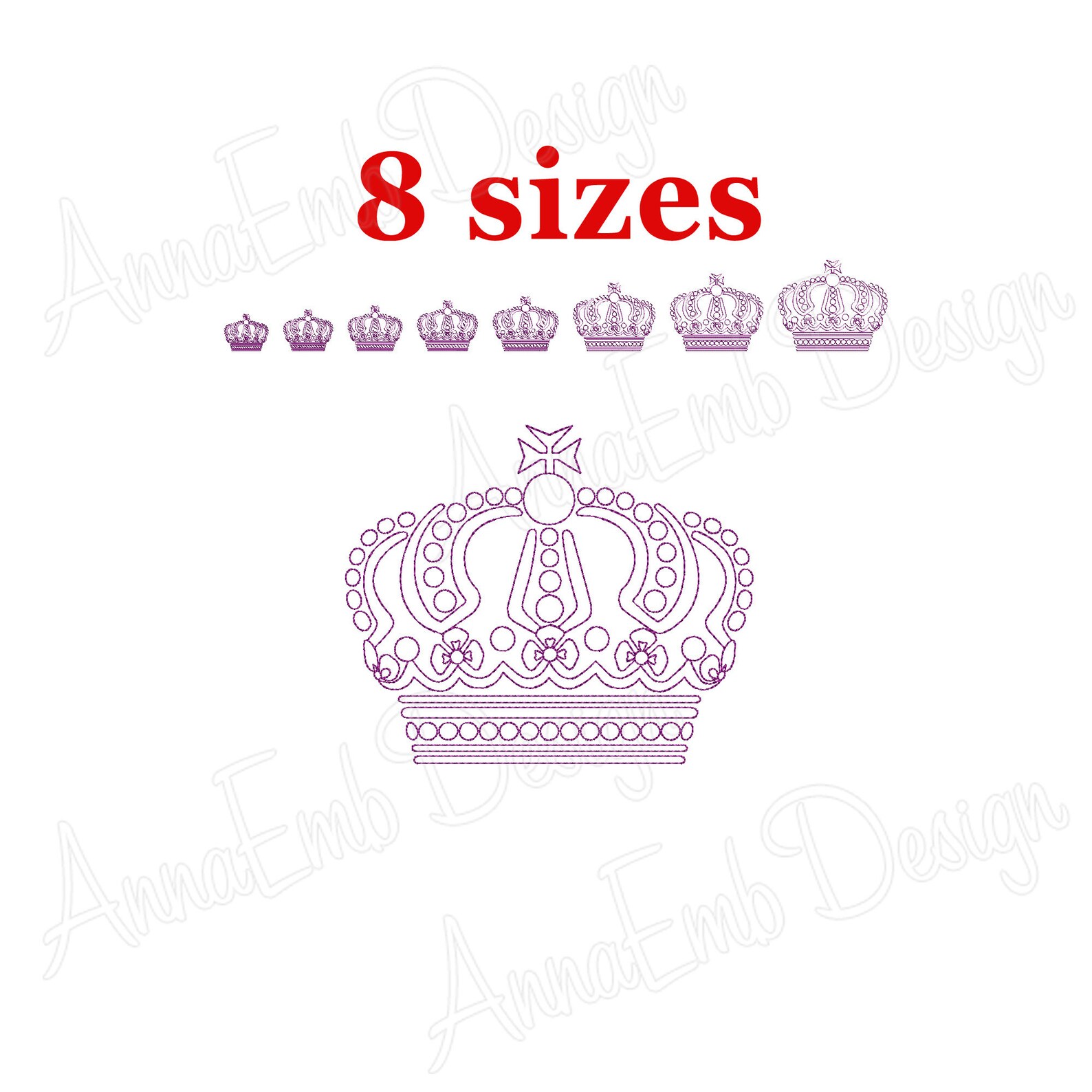 Royal Crown Embroidery Design. Machine Embroidery Design. Tiara ...