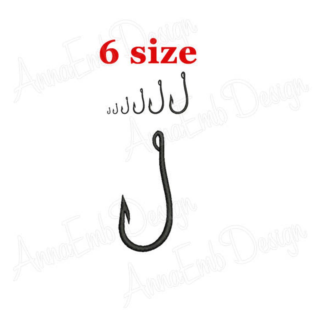 Fish Hook Embroidery Design. Fish Hook Mini Embroidery. Fishing ...