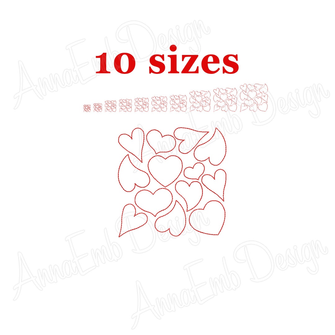 Heart Embroidery Design. Love. Heart Shapes. Valentines Day. Machine ...