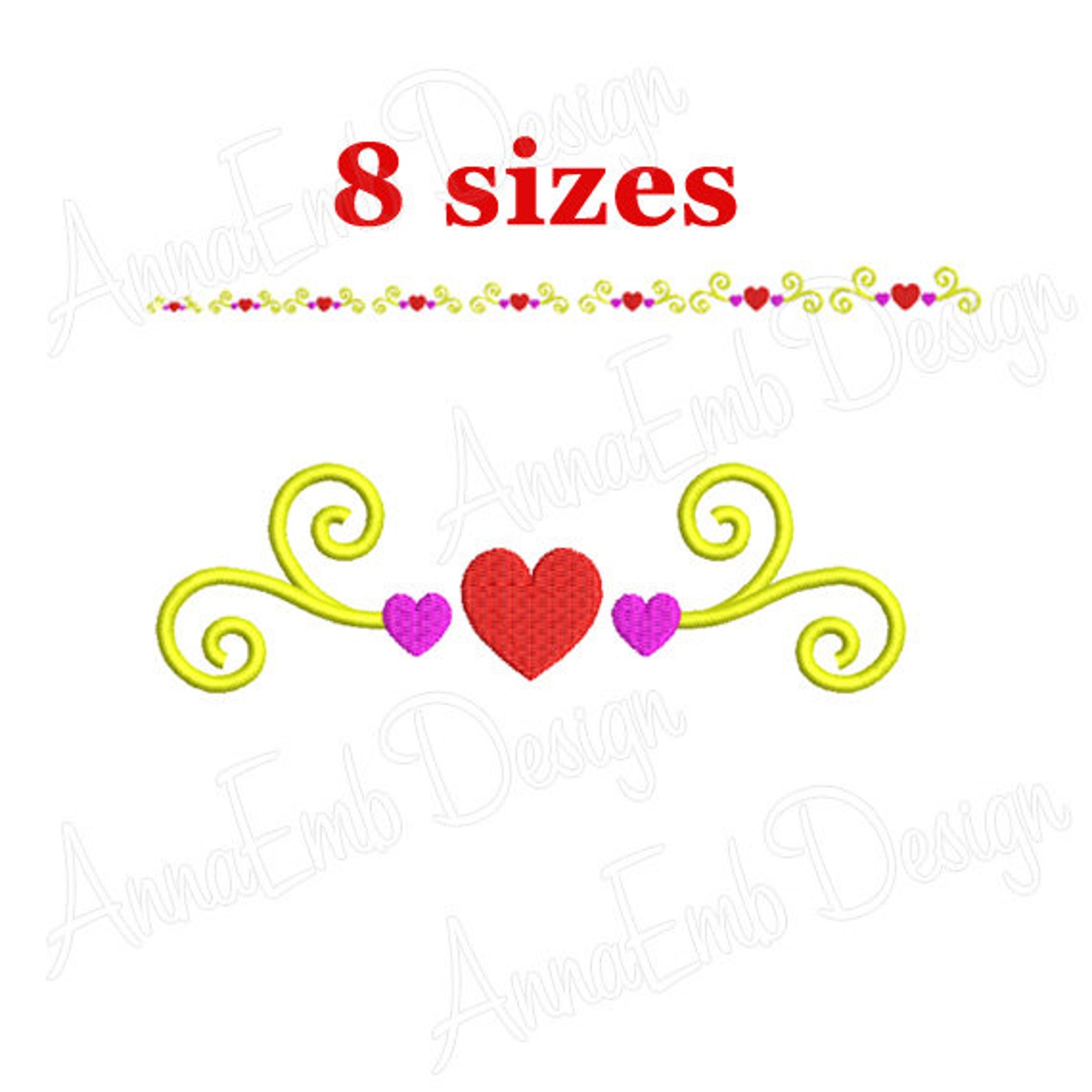Heart Border Embroidery Design. Machine Embroidery. Wedding | Etsy