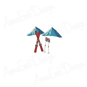 Winter Ski Embroidery Design. Winter Ski Silhouette. Winter Ski Mini ...