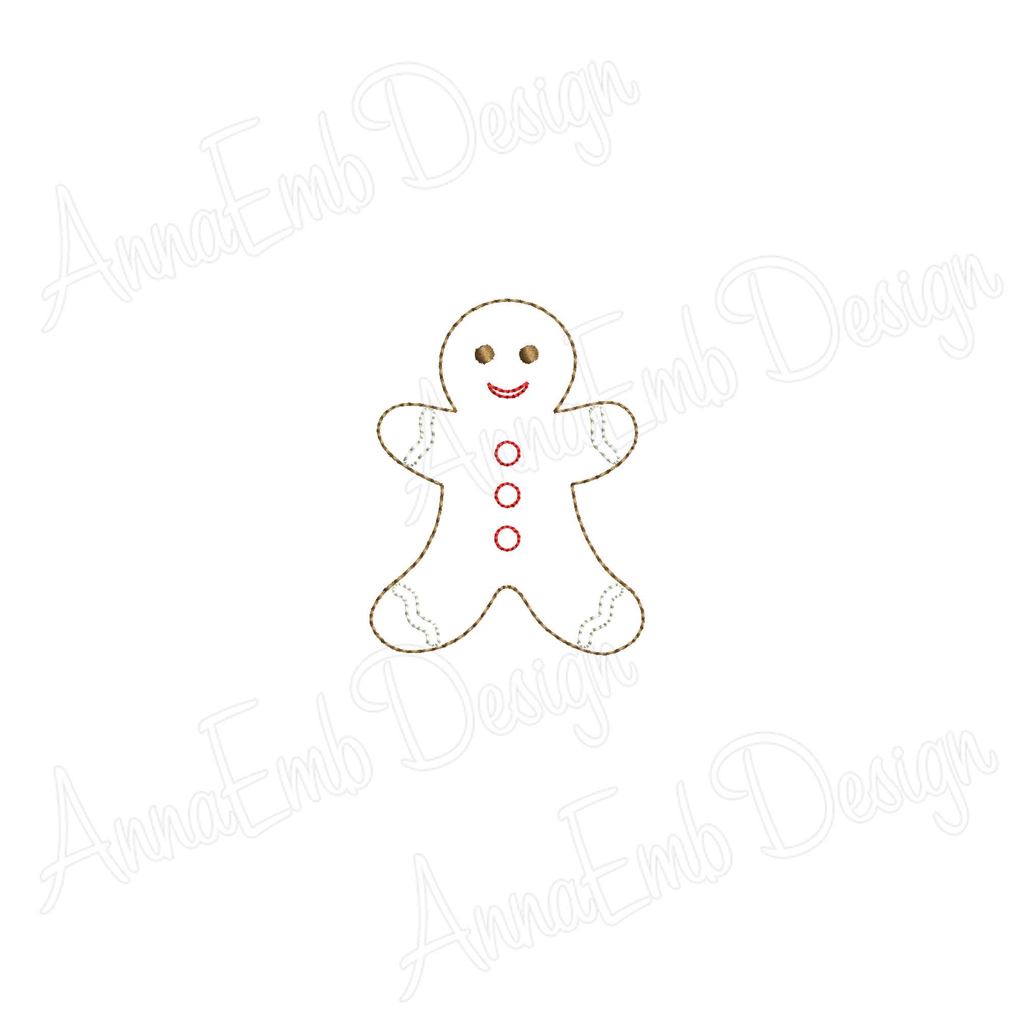 Gingerbread Man Embroidery Design. Mini Gingerbread Man. Christmas ...