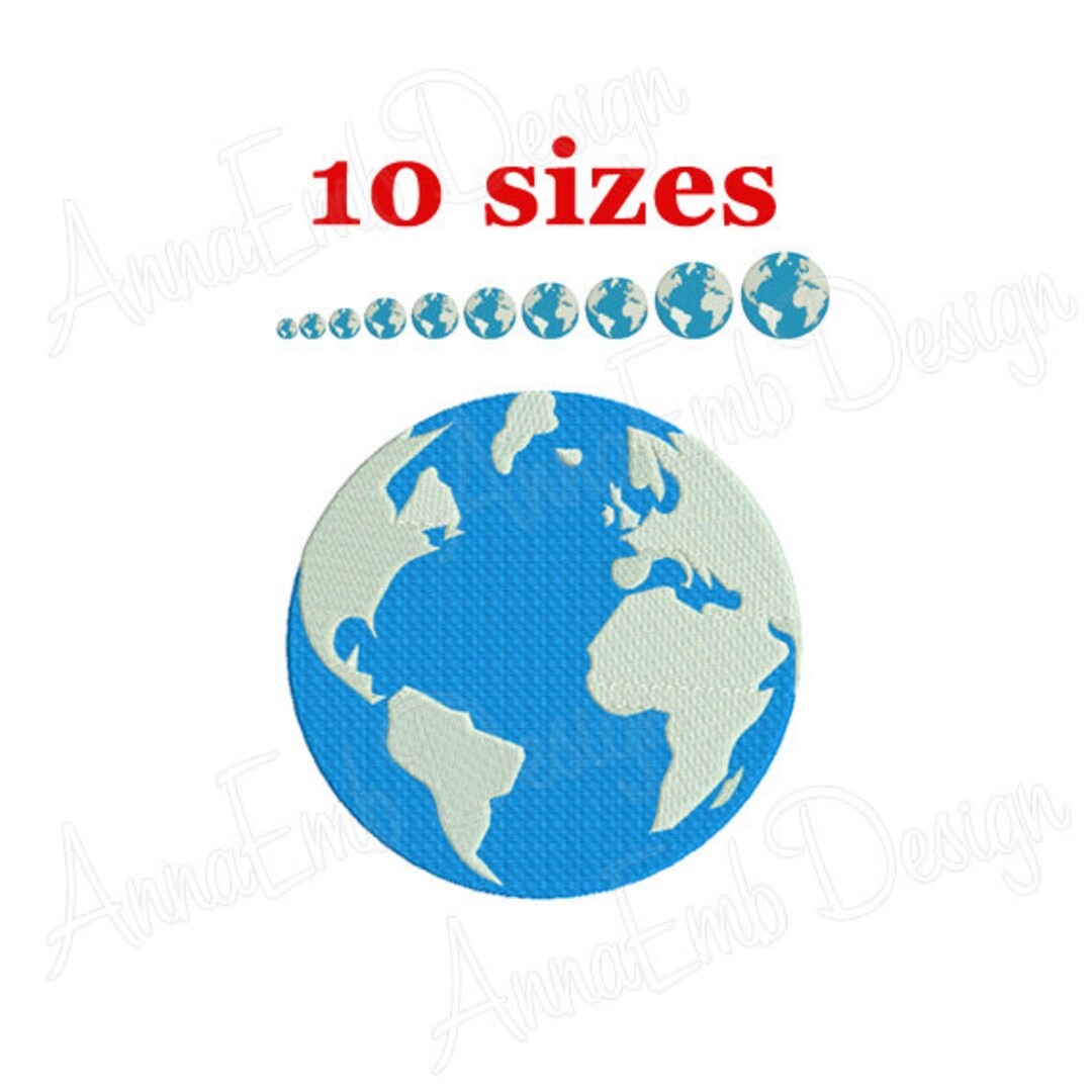 Earth Embroidery Design. Earth Silhouette. Earth Mini. Earth Design ...