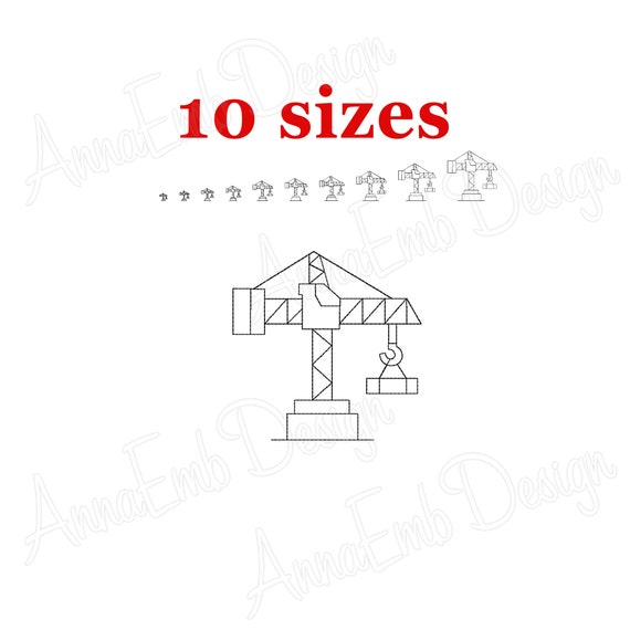 Construction Crane Embroidery Design. Crane Mini. Crane | Etsy