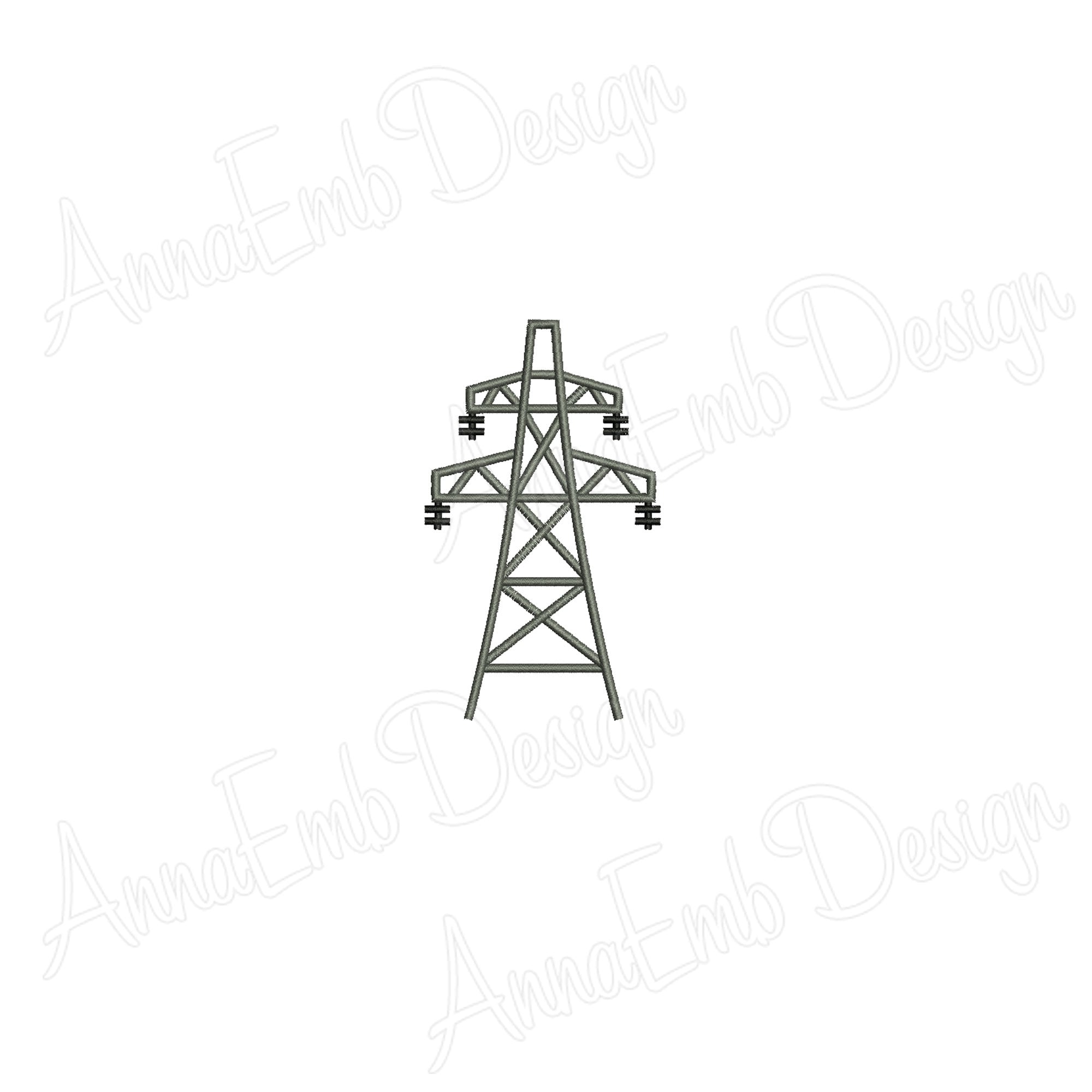 Electricity Tower Embroidery Designs. Transmission Tower Embroidery ...