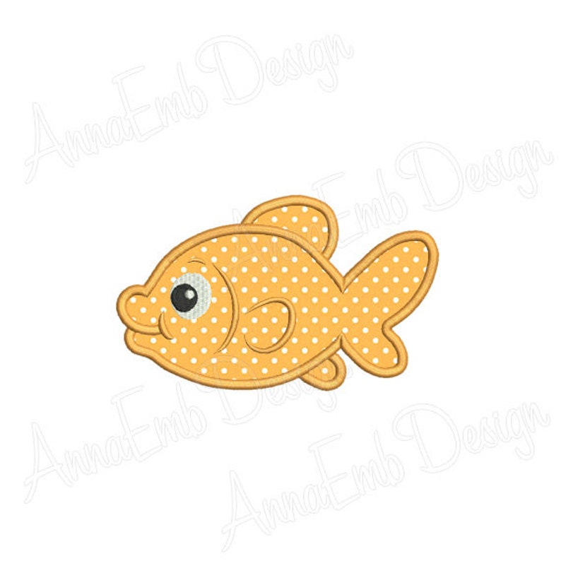 Goldfish Applique Embroidery Design. Fish Embroidery Design. - Etsy