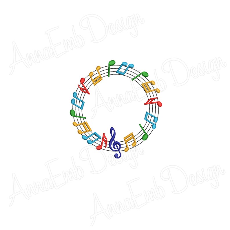 Music Note Embroidery Design Wreath Monogram Border Embroidery Machine ...