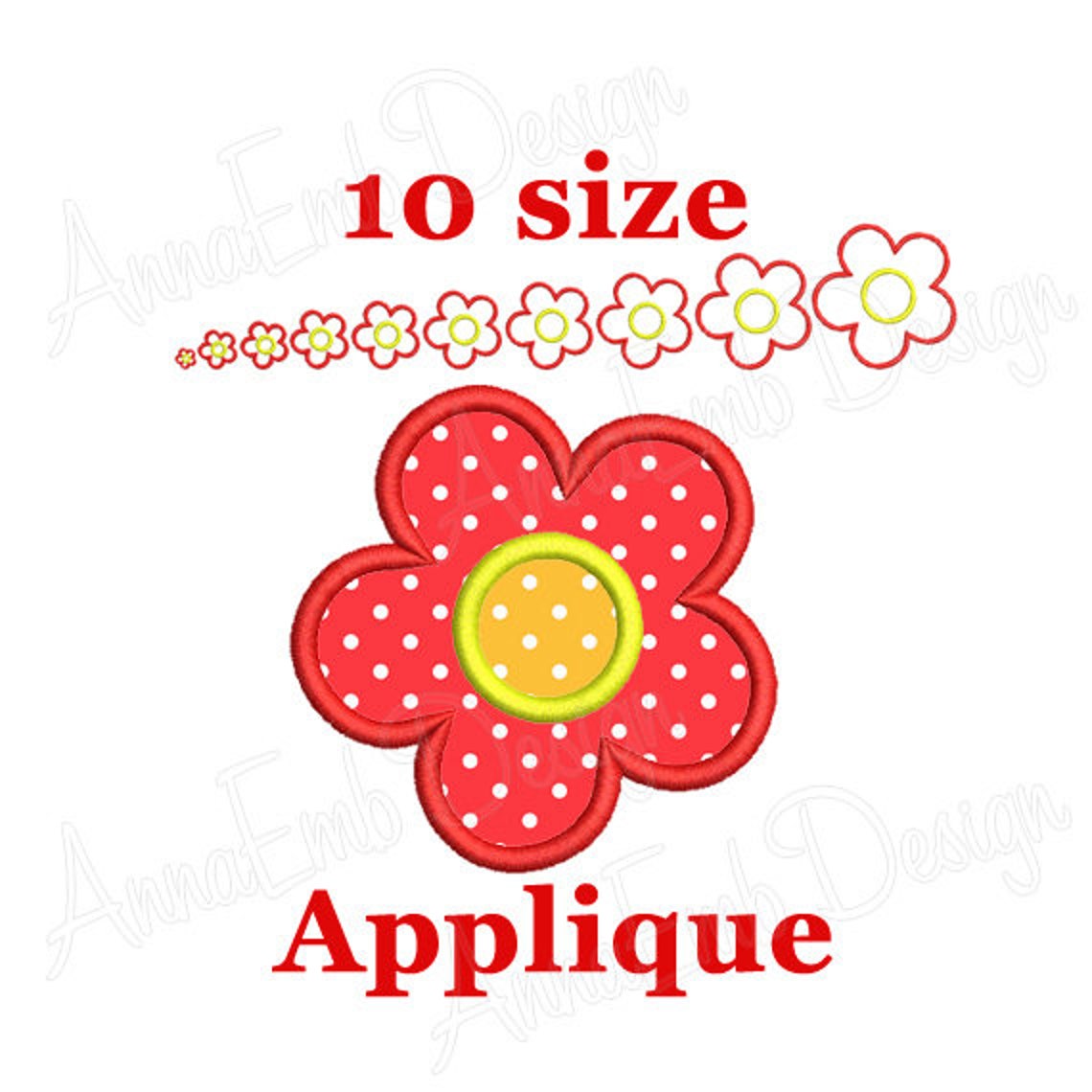 Flower Applique Embroidery Design. Daisy Applique Design. - Etsy