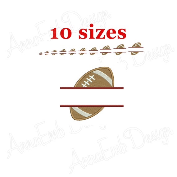 Split Football Embroidery Design. Machine Embroidery Design. - Etsy