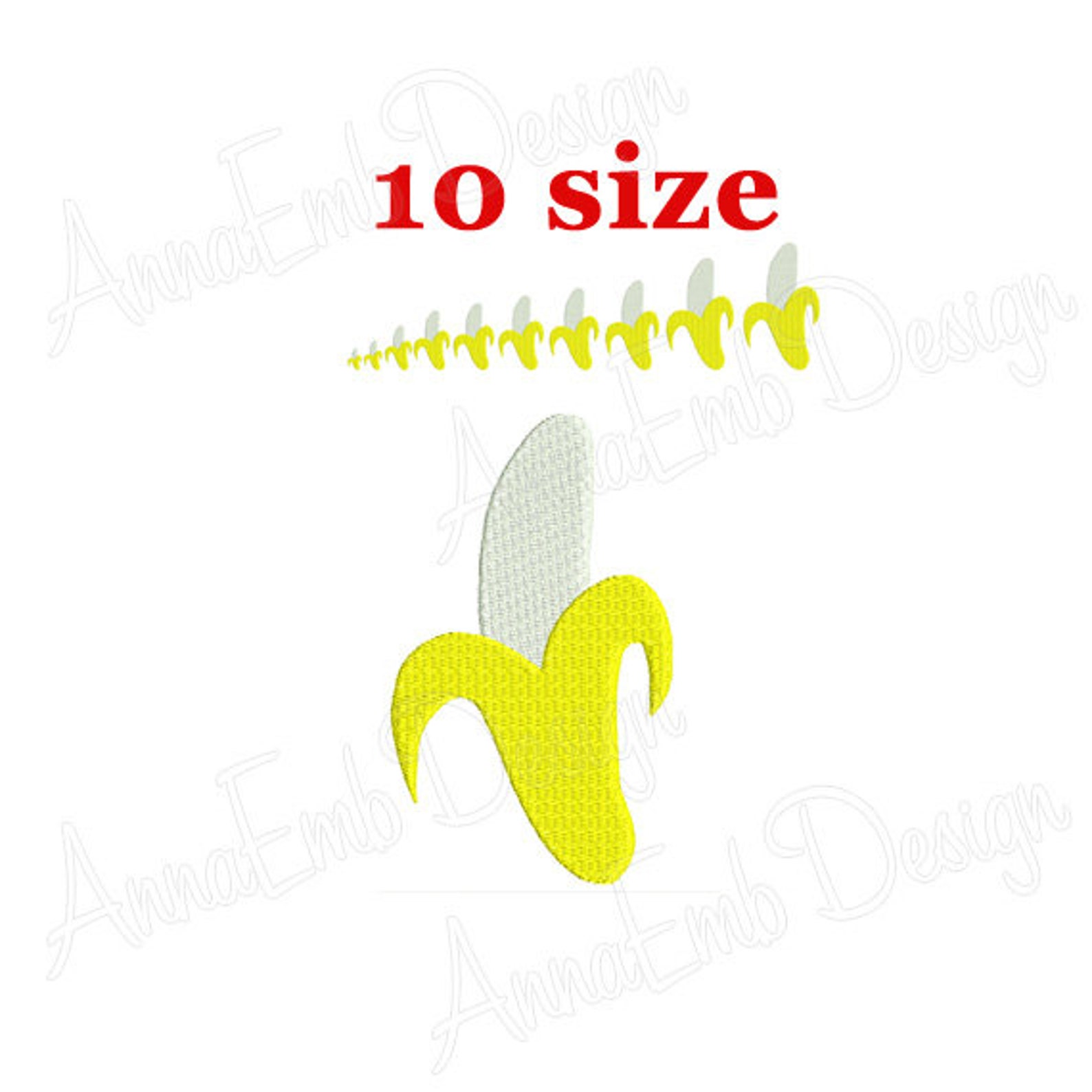 Banana Embroidery Design. Banana Mini. Fruit Embroidery | Etsy