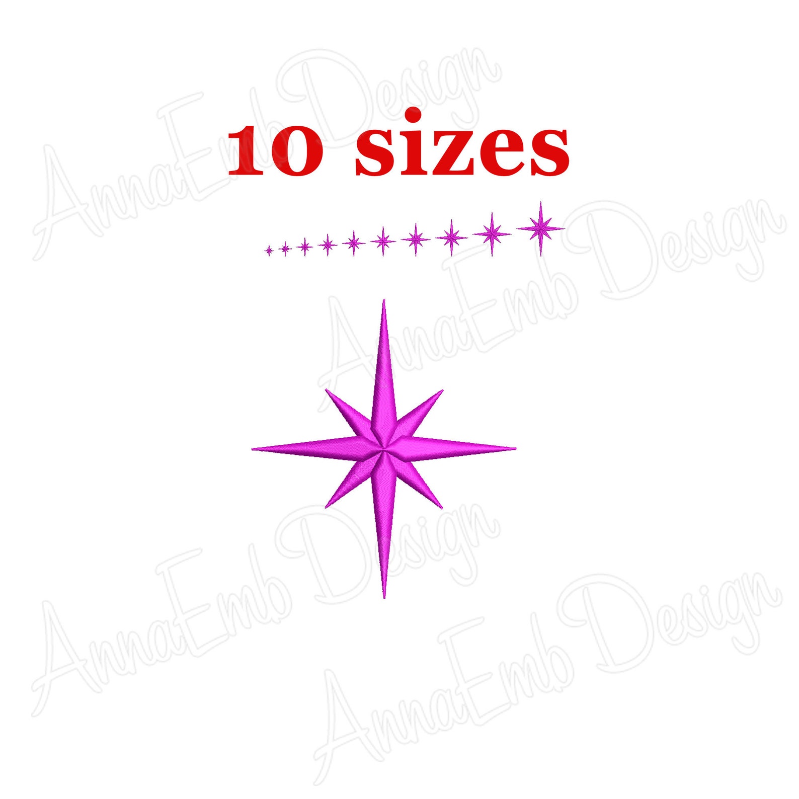 Star Embroidery Design. Star Machine Embroidery. Star Filled - Etsy