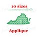 Virginia Applique Embroidery Design. Virginia State Design. Machine ...