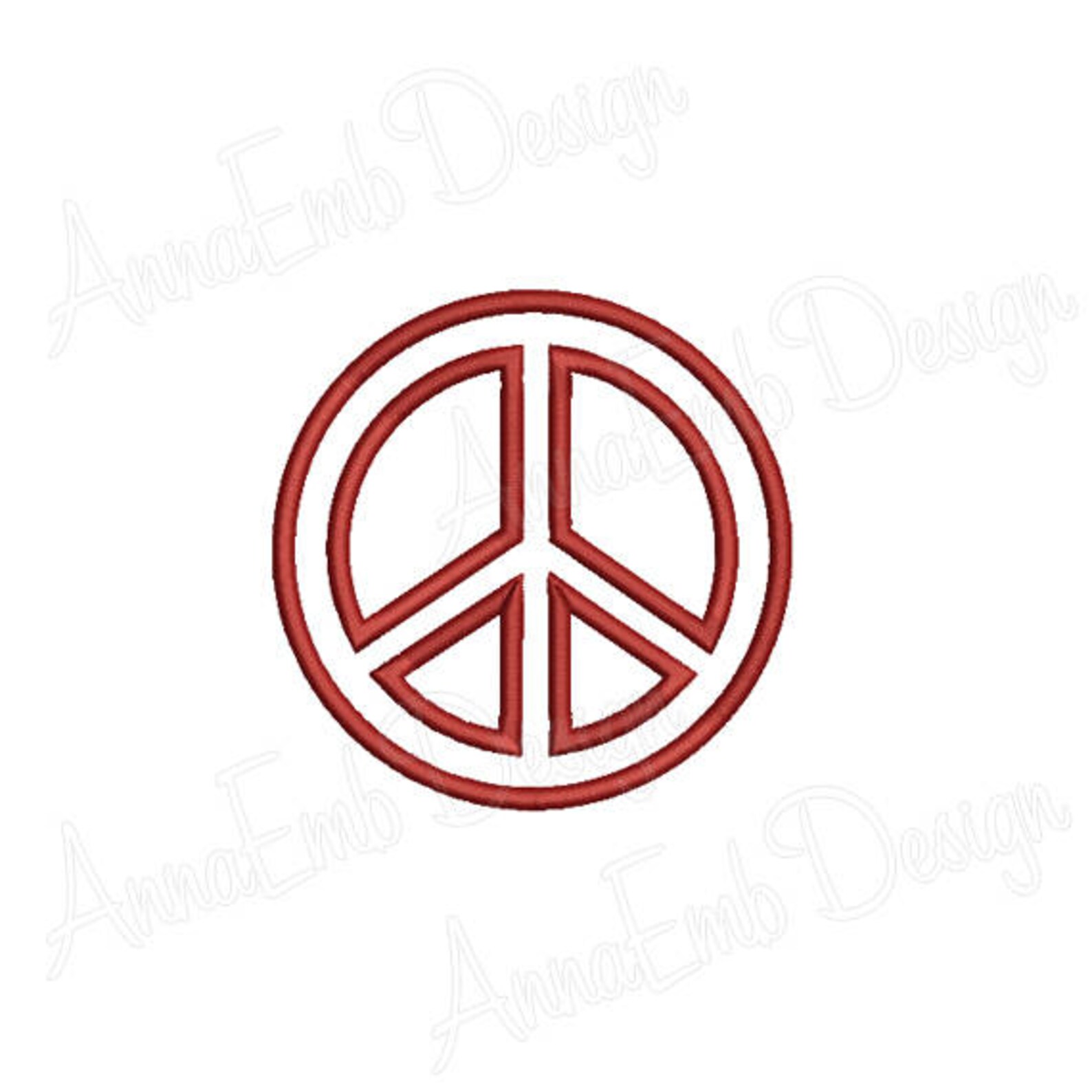 Peace Sign Applique Embroidery Design. Peace Sign Embroidery - Etsy