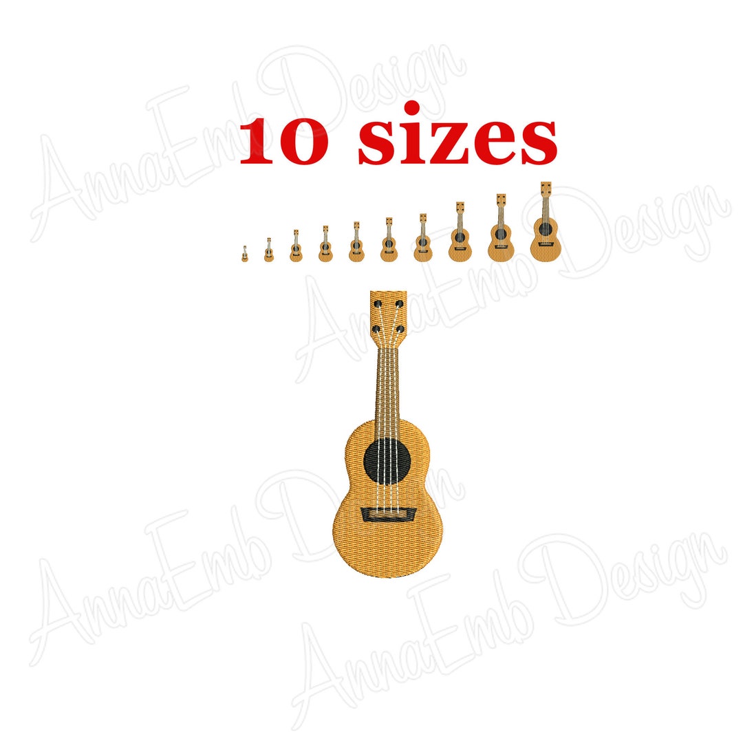 Guitar Embroidery Design. Guitar Silhouette. Machine Embroidery Design ...