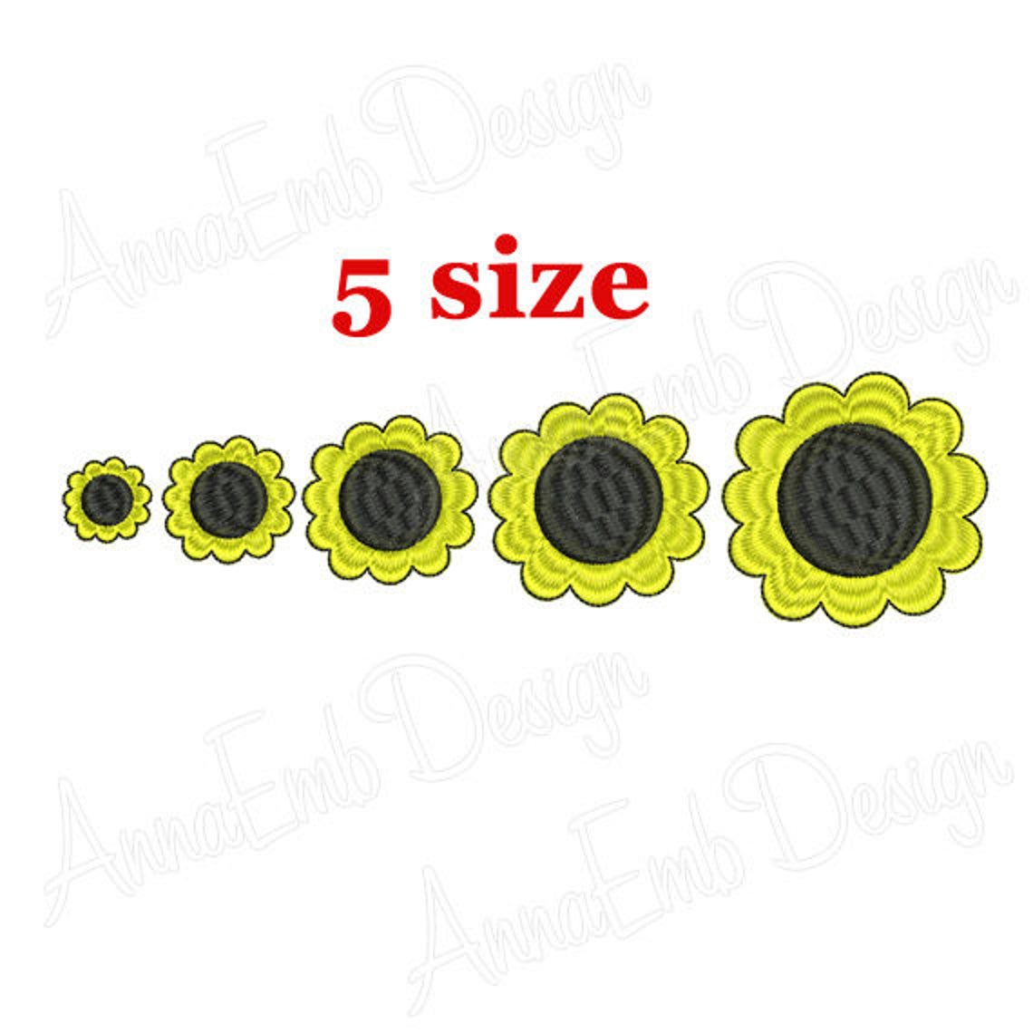 Flower Mini Embroidery Design. Sunflower Mini Embroidery - Etsy