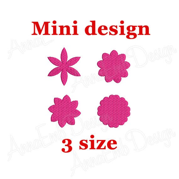 Flower Embroidery Design. Mini Flower. Machine Embroidery | Etsy