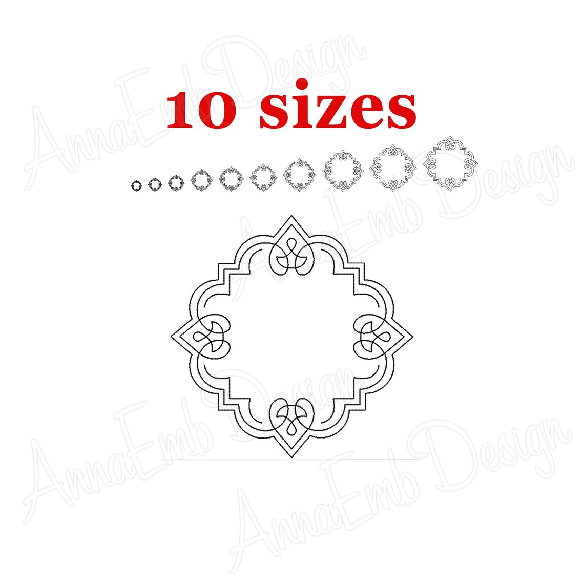 Monogram Border Embroidery Design. Frame Border Embroidery Design ...