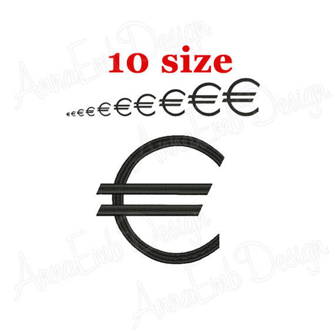 Euro Embroidery Design. Mini Euro Design. Euro Sign Embroidery. Euro ...