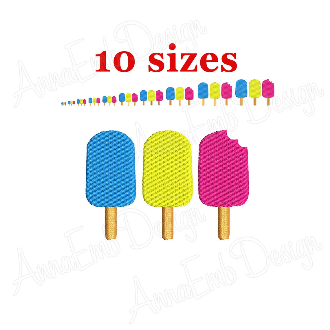 Popsicle Trio Embroidery Design. Popsicle Mini. Machine Embroidery ...