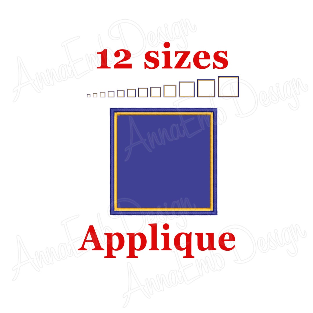 Square Applique Embroidery Design. Square Monogram Applique. Square ...