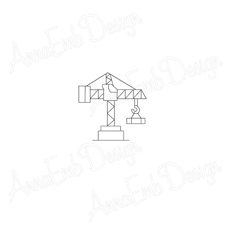 Construction Crane Embroidery Design. Crane Mini. Crane | Etsy