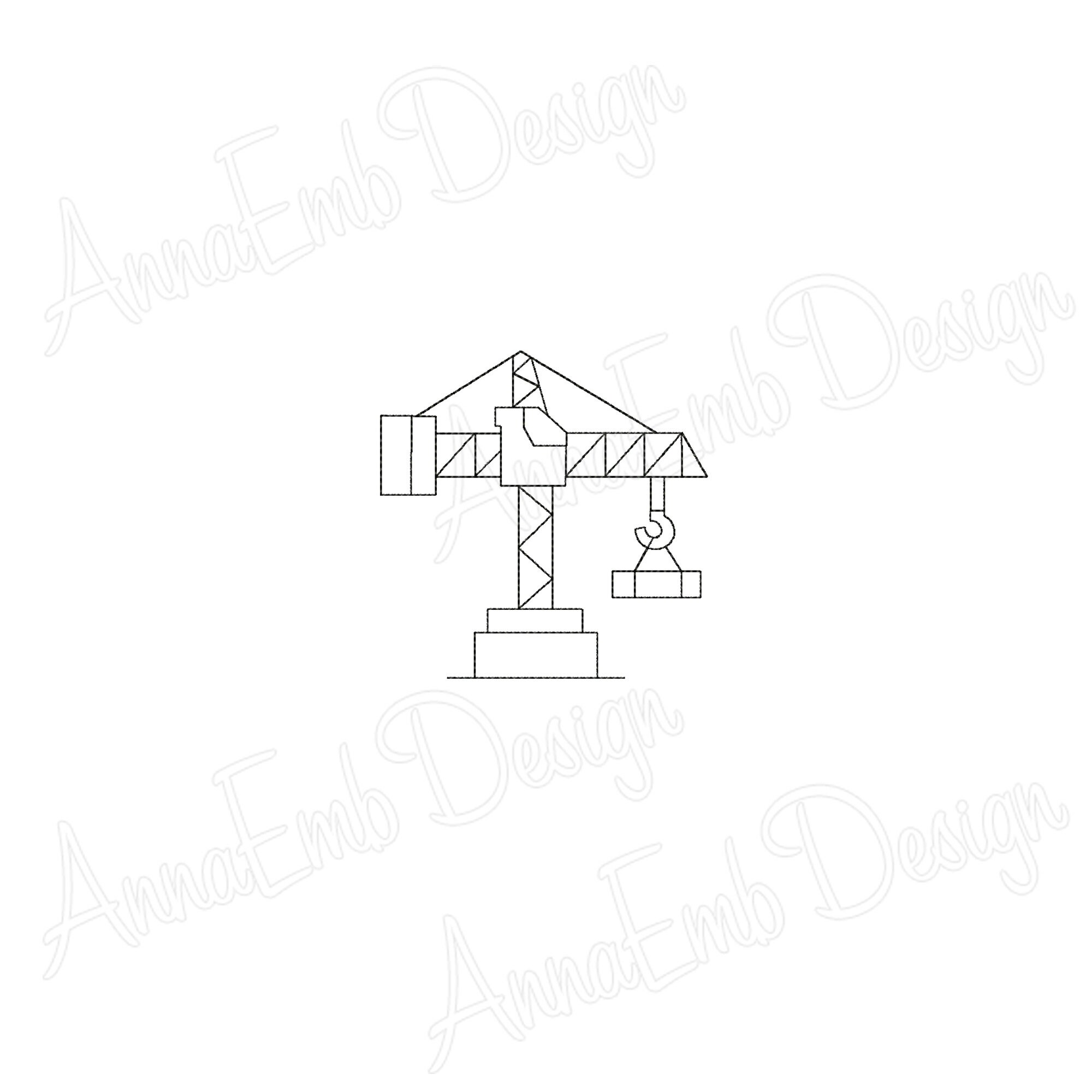 Construction Crane Embroidery Design. Crane Mini. Crane | Etsy