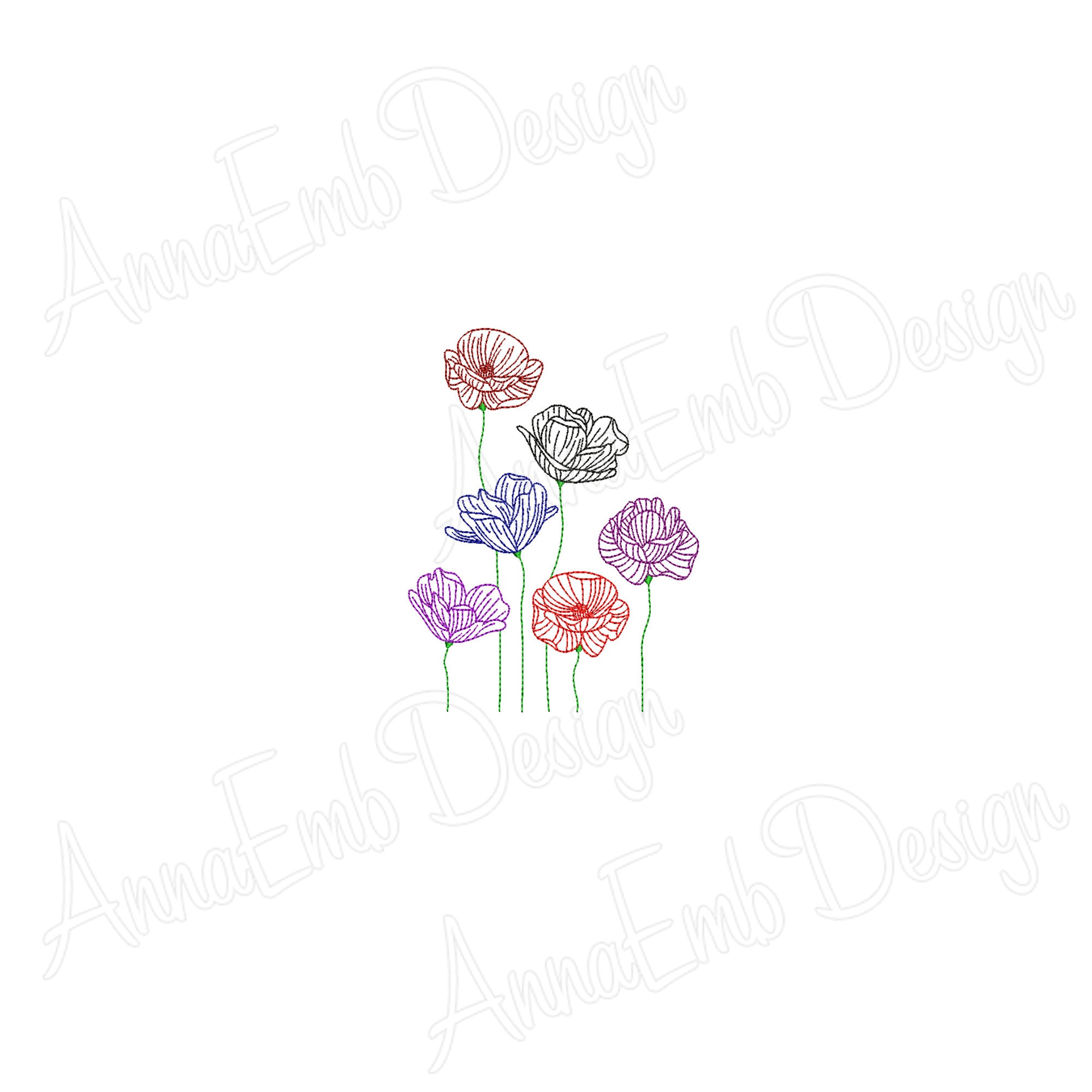 Flowers Embroidery Design. Flowers Mini. Machine Embroidery - Etsy